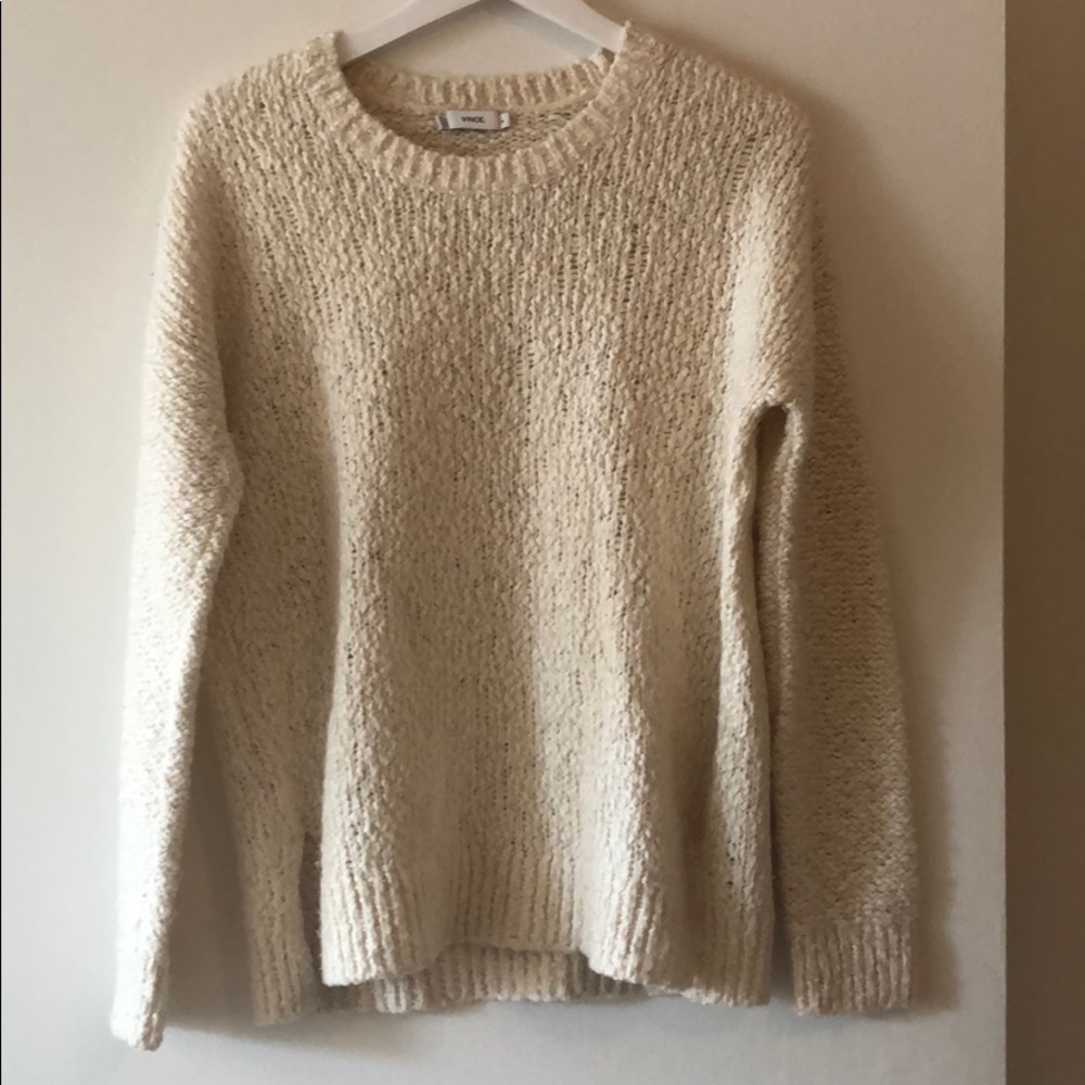 Vince Merino Wool Cream Crewneck Sweater - Gem